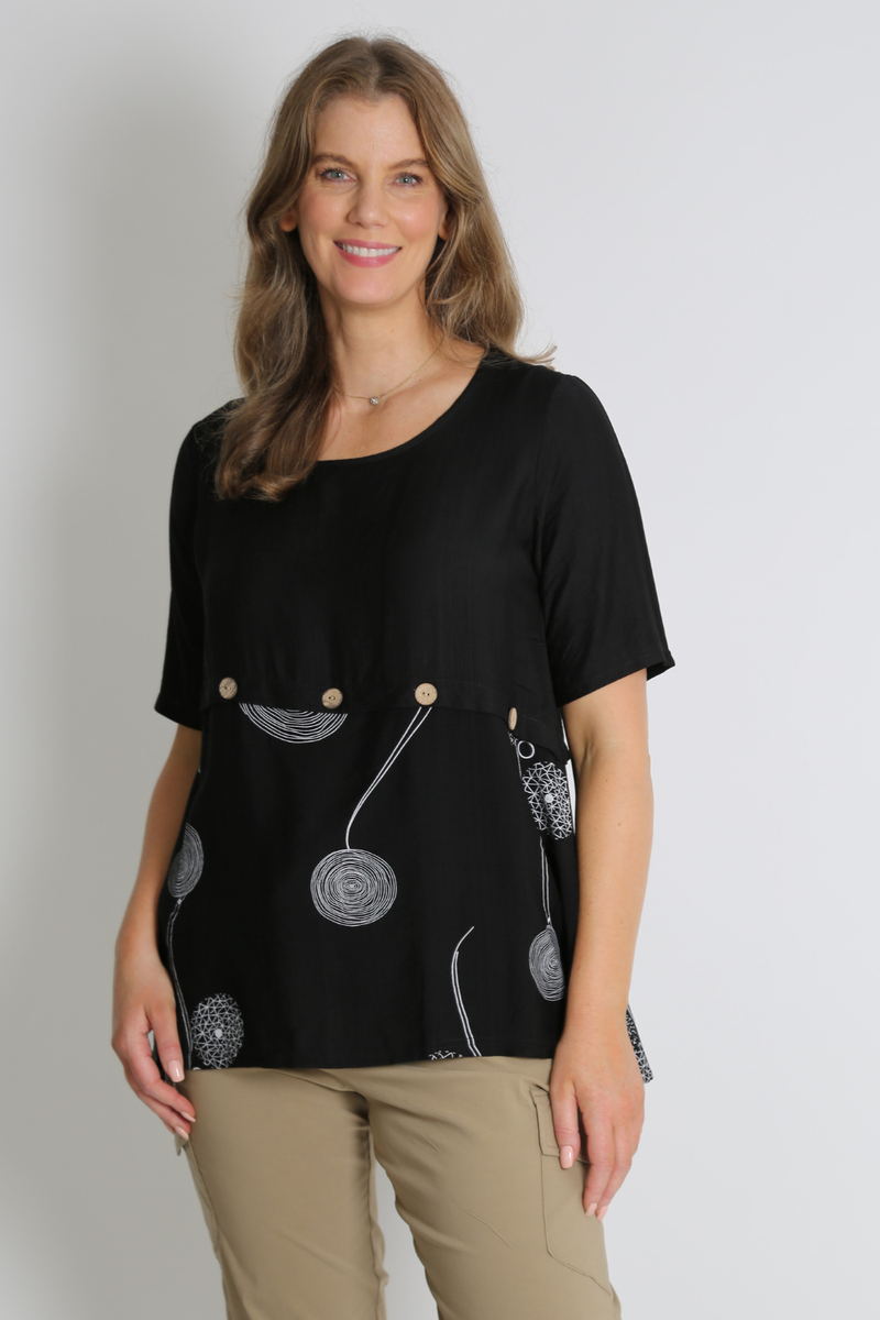 AMALIA Black/White Contrast Top – Warwick Jones