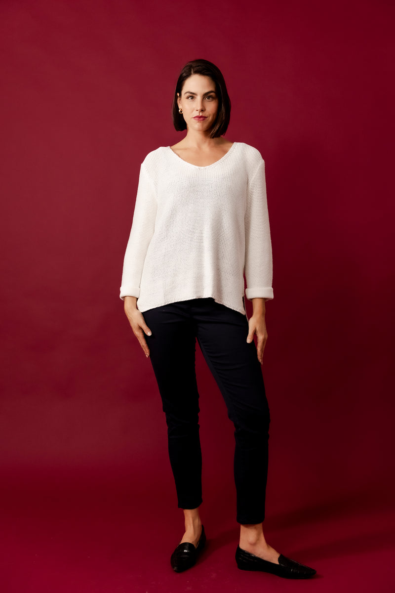VEDETTE White Cotton Jumper – Warwick Jones