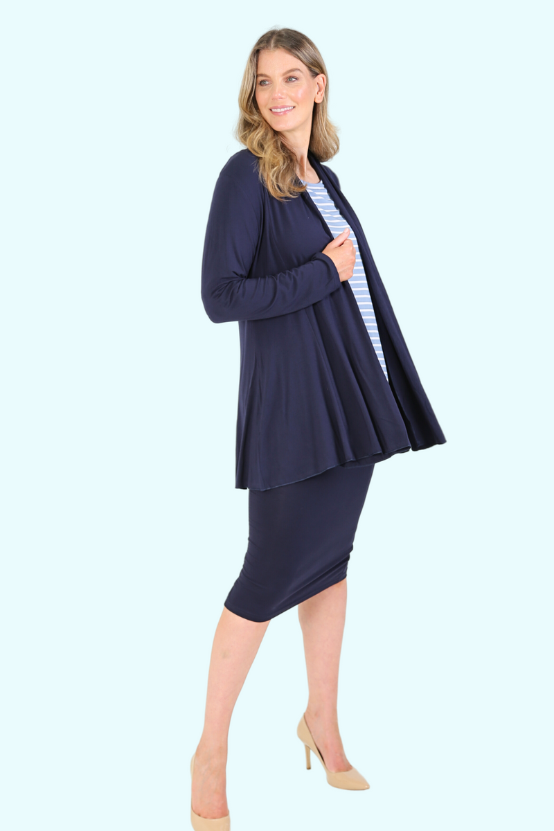 FIORELLA Navy Bamboo Cardi – Warwick Jones