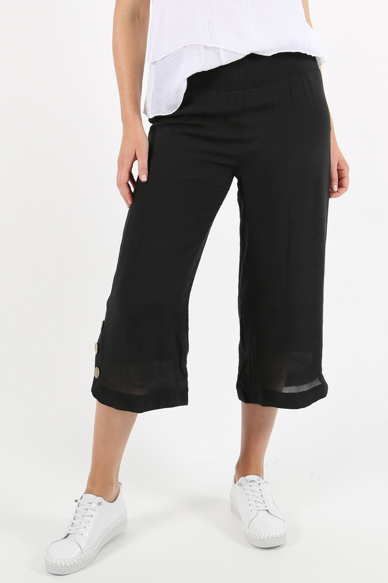 JACKIE Black Double Layer Button Hem Pants – Warwick Jones