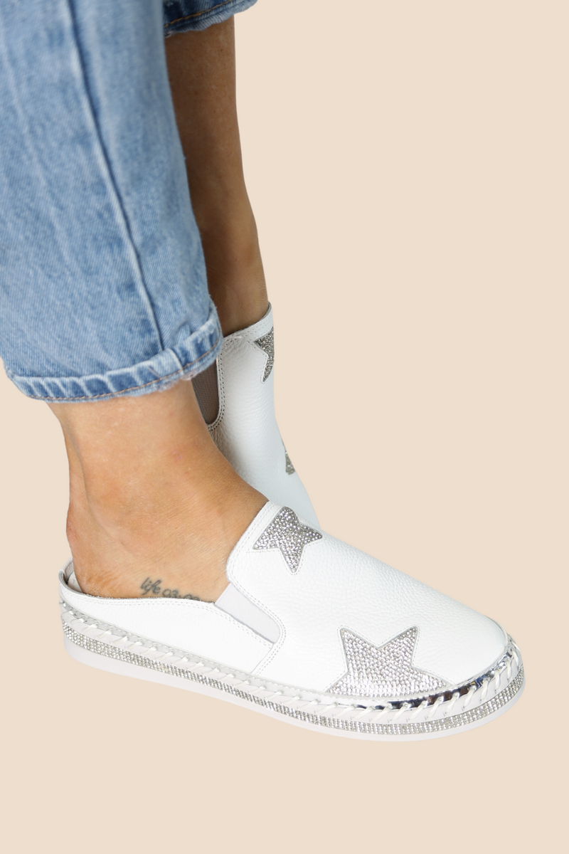 NIKA White Star Leather Mule – Warwick Jones